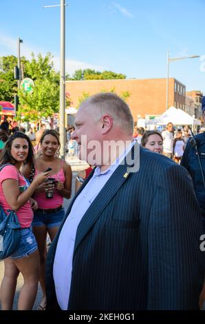Rob Ford Visits Salsa on St. Clair Avenue West in Toronto, Canada, 2012 ...
