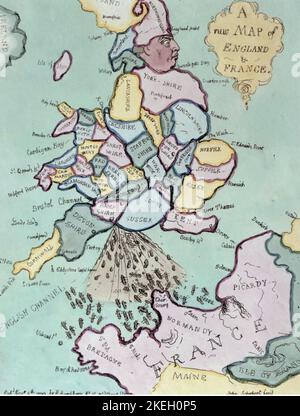 JAMES GILLRAY (7565-1818) English cartoonist. "A New Map of England ...