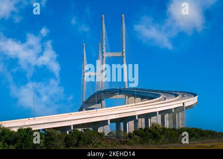The Sidney Lanier Bridge in Georgia as seen leaving Jekyll State Park ...