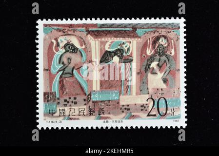 CHINA - CIRCA 1987: A stamps printed in China shows T116 Dunhuang ...