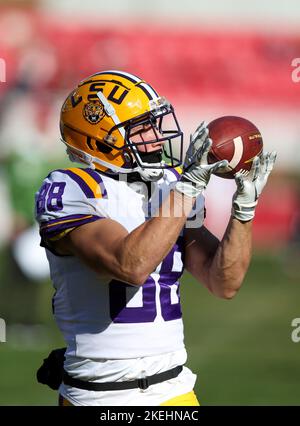 November 12, 2022: Evan Francioni #88 LSU receiver watches a ball into ...
