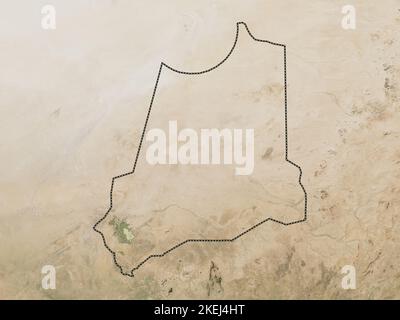 Batha, region of Chad. Low resolution satellite map. Locations and ...