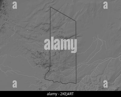Ennedi Est, region of Chad. Bilevel elevation map with lakes and rivers ...