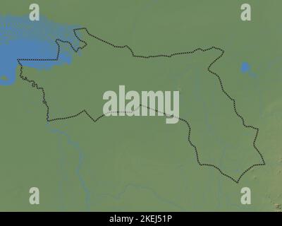 Hadjer-Lamis, region of Chad. Colored elevation map with lakes and ...