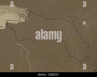 Hadjer-Lamis, region of Chad. Colored elevation map with lakes and ...