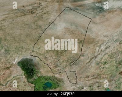 Kanem, region of Chad. High resolution satellite map. Locations and names of major cities of the ...