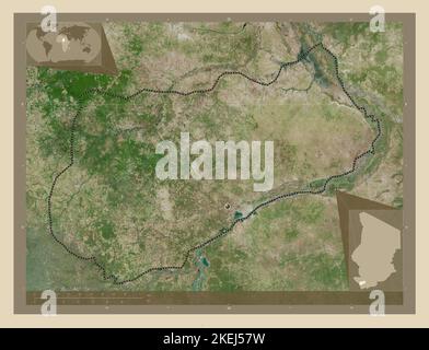 Logone Occidental, region of Chad. High resolution satellite map ...