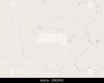 Ouaddai, region of Chad. Open Street Map. Locations and names of major cities of the region ...