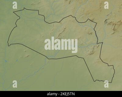 Sila, region of Chad. Elevation map colored in wiki style with lakes ...