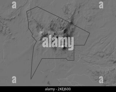 Tibesti, region of Chad. Bilevel elevation map with lakes and rivers ...