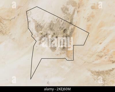 Tibesti, region of Chad. Low resolution satellite map. Locations of ...