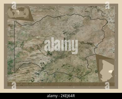 Wadi Fira, region of Chad. High resolution satellite map Stock Photo ...