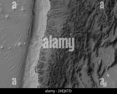 Atacama, region of Chile. Elevation map colored in wiki style with ...