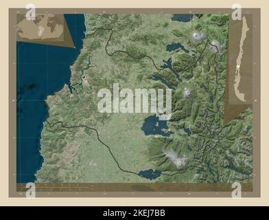 Los Rios, region of Chile. High resolution satellite map Stock Photo ...