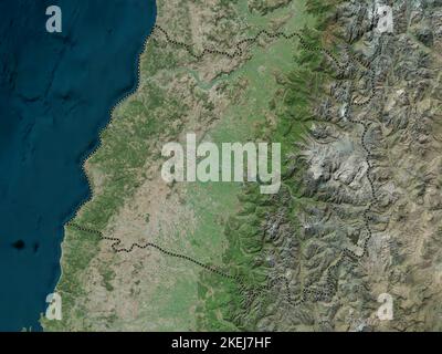 Maule, region of Chile. High resolution satellite map. Locations and ...
