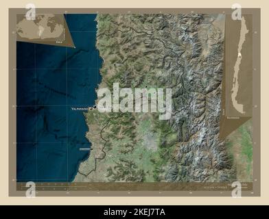 Valparaiso, region of Chile. High resolution satellite map Stock Photo ...