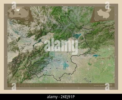 Beijing, municipality of China. High resolution satellite map ...