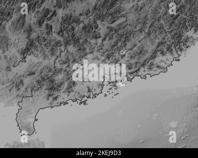 Guangdong, province of China. Elevation map colored in wiki style with ...