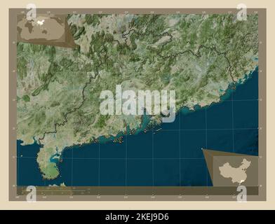 Guangdong, province of China. High resolution satellite map Stock Photo ...