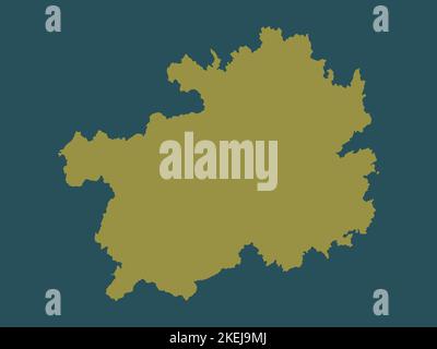 Guizhou, province of China. Solid color shape. Locations and names of ...