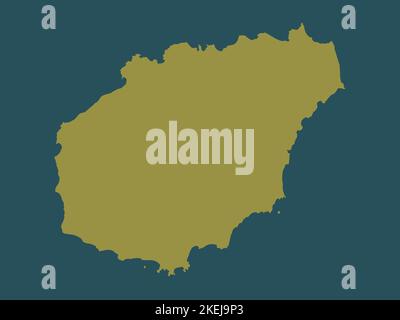 Hainan, province of China. Solid color shape. Locations and names of ...