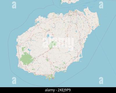 Hainan, province of China. Open Street Map. Locations and names of ...