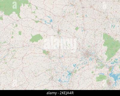 Hubei, province of China. Open Street Map. Locations of major cities of ...