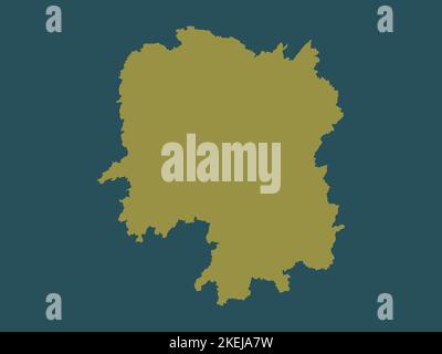 Shape of Hunan, province of China, with its capital isolated on white ...
