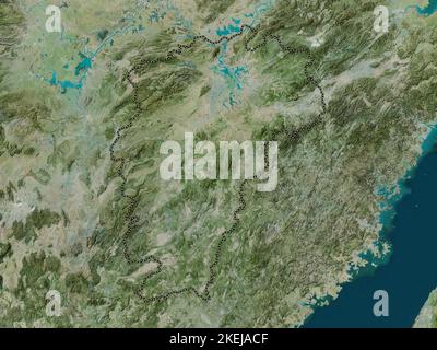 Jiangxi, province of China. High resolution satellite map. Locations ...