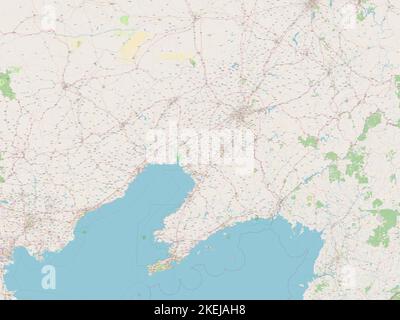 Liaoning, province of China. Open Street Map. Locations of major cities ...