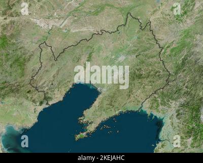 Liaoning, province of China. High resolution satellite map. Locations ...