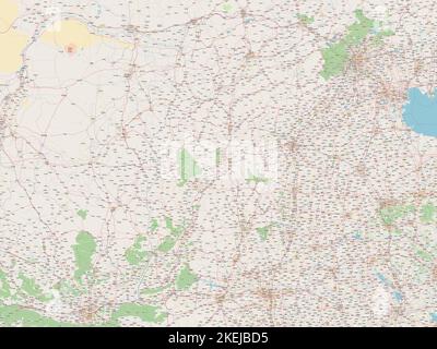 Shanxi, province of China. Open Street Map. Locations and names of ...