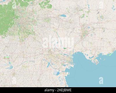 Tianjin, municipality of China. Open Street Map. Locations and names of ...