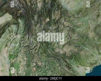 Yunnan, province of China. High resolution satellite map. Locations of ...