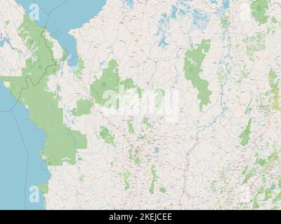 Antioquia, department of Colombia. Open Street Map. Locations and names ...