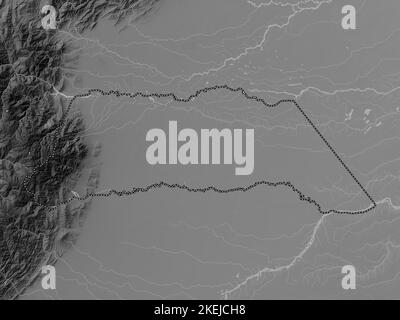 Arauca, intendancy of Colombia. Elevation map colored in sepia tones ...