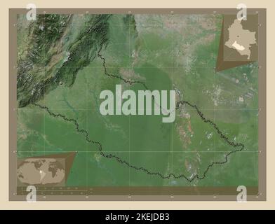 Caqueta, intendancy of Colombia. High resolution satellite map Stock ...