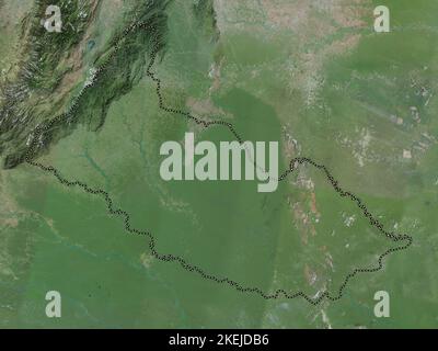 Caqueta, intendancy of Colombia. High resolution satellite map. Corner ...