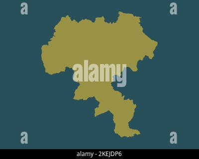 Shape of Cauca, department of Colombia, with its capital isolated on a ...