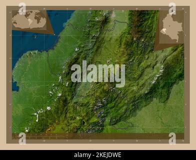 Cauca, department of Colombia. Low resolution satellite map Stock Photo ...