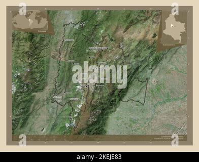 Cundinamarca, department of Colombia. High resolution satellite map ...