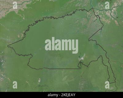 Guainia, commissiary of Colombia. High resolution satellite map. Corner ...