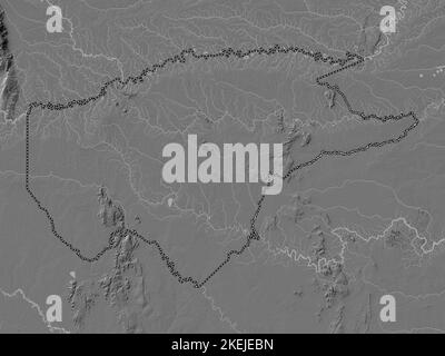 Guaviare, commissiary of Colombia. Elevation map colored in wiki style ...