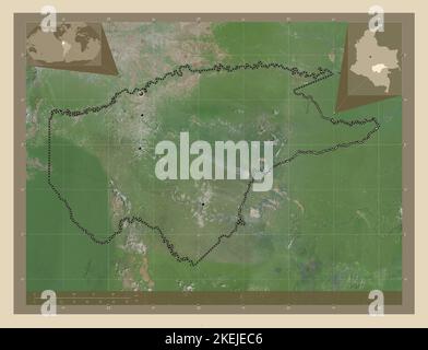 Guaviare, commissiary of Colombia. High resolution satellite map ...