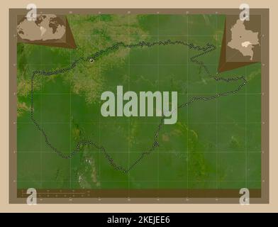 Guaviare, commissiary of Colombia. Low resolution satellite map ...
