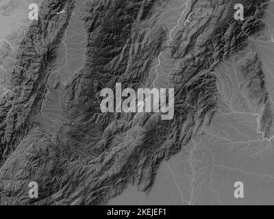 Huila, department of Colombia. Elevation map colored in wiki style with ...
