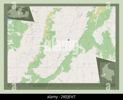 Huila, department of Colombia. Open Street Map. Locations and names of ...