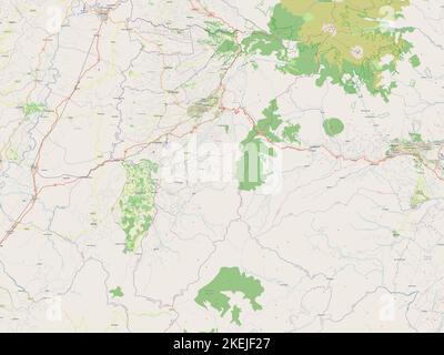 Quindio, department of Colombia. Open Street Map. Locations and names ...