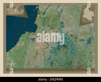 Sucre, department of Colombia. High resolution satellite map. Locations ...