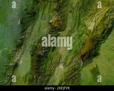 Tolima, department of Colombia. Low resolution satellite map. Locations ...
